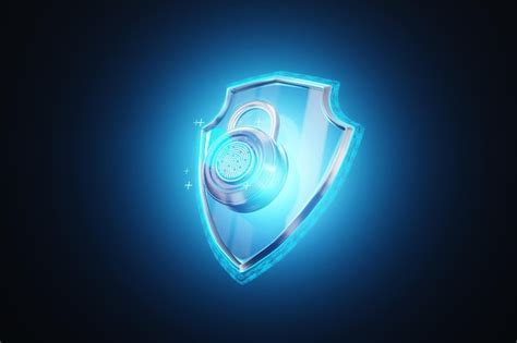 Premium Photo Shield And Lock With Fingerprint Hologram Fingerprint Scanner Concept Data
