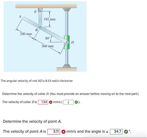 solved knowing that at the instant shown the angular