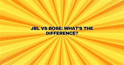 JBL Vs Bose Whats The Difference All For Turntables