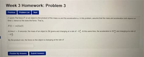 Solved Week 3 Homework Problem 3 Previous Problem List Next