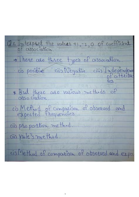 Solution [assignment] Interpret The Values 1 1 And 0 Of Coefficient Of Association Subject