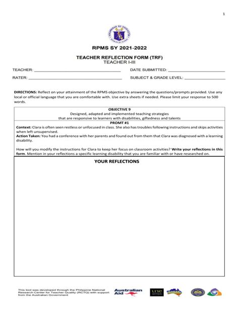 Teacher Reflection Inclusive Teaching Strategies