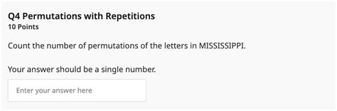 Solved Q4 Permutations with Repetitions 10 Points Count the | Chegg.com