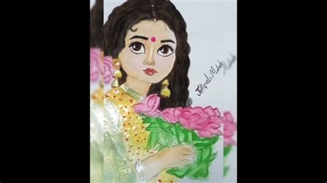 Girl Drawing Bindi Terndingshort Watercolordrawing Youtube