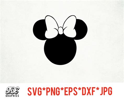 Minnie Mouse Head Instant Download Digital File Svg Png Eps  And