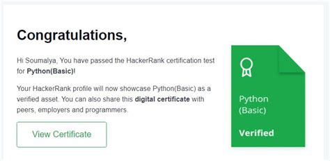 Soumalya Ghosh On Linkedin Python Coding Hackerrank Certification