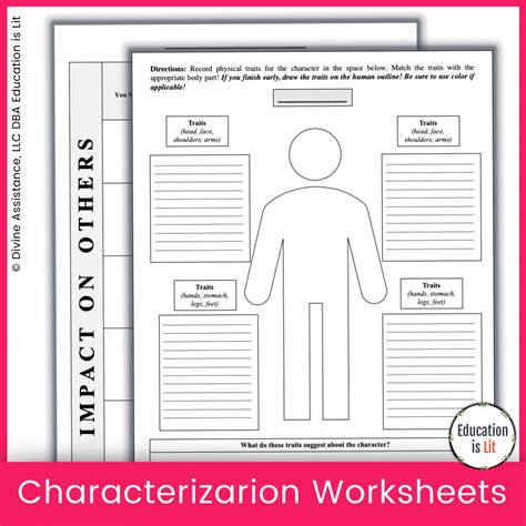 Character Analysis Worksheets For Any Text Education Is Lit
