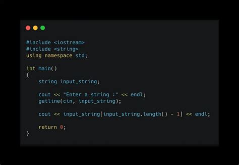 C Program To Find The Last Character Of A String Codevscolor
