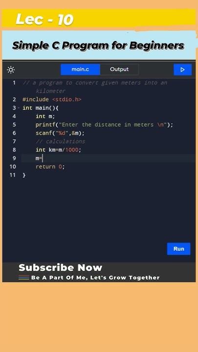 Basic Program In C 🤩 C For Beginners Learn C Programming Shorts