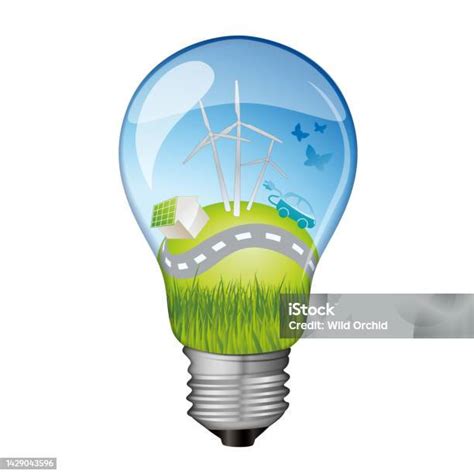 내부에 자연 장면이있는 전구 일러스트 레이 션 전력 소비 디자인 가격에 대한 스톡 벡터 아트 및 기타 이미지 가격 날씨 낮 Istock