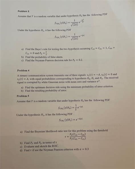Problem 3 Assume That Y Is A Random Variable That