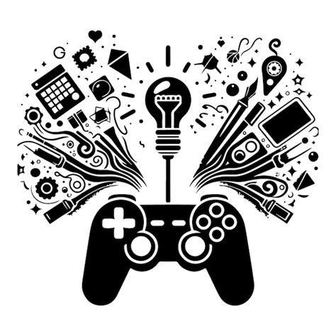 Premium Vector Best Game Controller And Symbols Vector Silhouette With White Background Ai