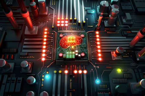 Ai Microchip On Digital Circuit Board Representing Advanced Technology And Innovation In A High