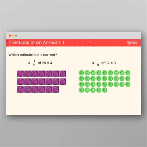 Year 3 Fractions Of An Amount 1 Teaching Ppt Resource Classroom Secrets