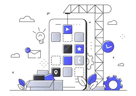 premium vector application development vector concept