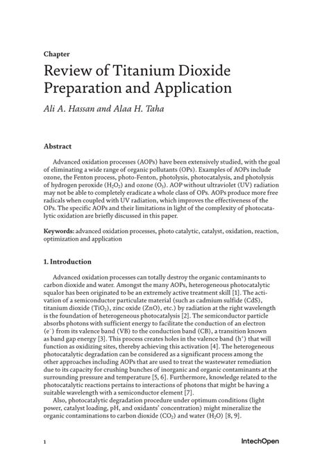 Pdf Review Of Titanium Dioxide Preparation And Application