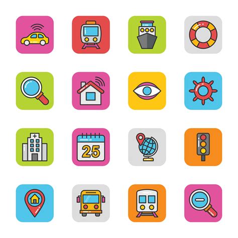 Maps And Navigation Vector Icons Set 25466310 Vector Art At Vecteezy