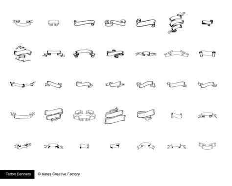 180 Banner Tattoo Procreate Stamps Ribbon Banners Procreate Etsy