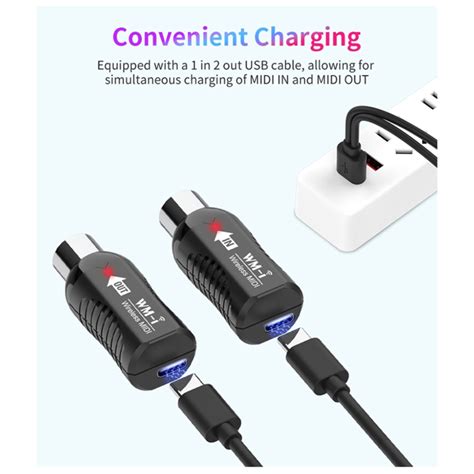 Rechargeable Midi Wireless Guitar System Audio Receiver Transmitter Wireless Midi Adapter For