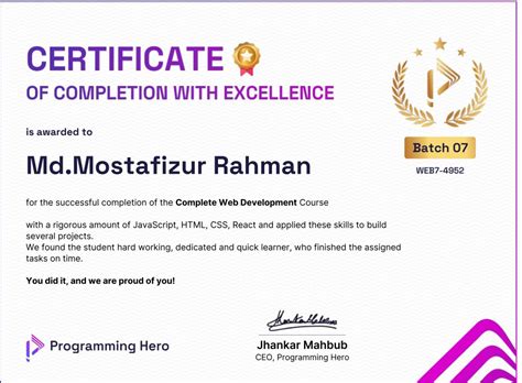 Mostafizur Rahman On Linkedin Alhamdulillah Another Achievement 😍 I Got Certificate Of Completion