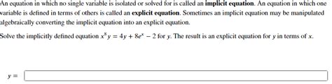 Solved An Equation In Which No Single Variable Is Isolated