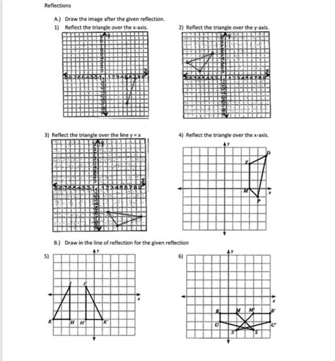 Solved A Draw The Image After The Given Reflection Chegg
