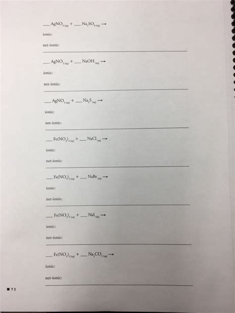 solved write molecular ionic and net ionic equations for