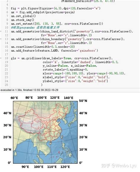 cartopy系列案例1 绘制带有经纬网和九段线的标准中国地图 知乎