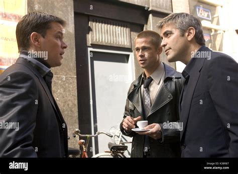 (L-r) MATT DAMON, BRAD PITT and GEORGE CLOONEY star in Ocean's Twelve, also starring Catherine ...