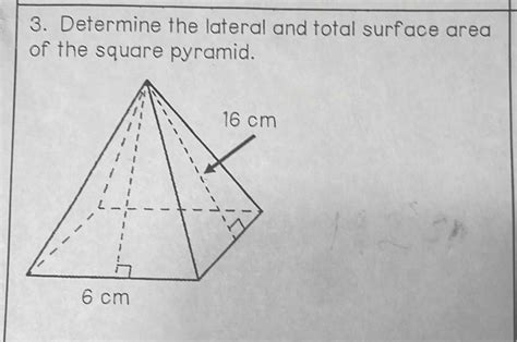 Solved 3 Determine The Lateral And Total Surface Area Of The Square