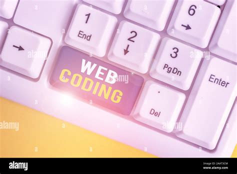 Text Sign Showing Web Coding Business Photo Text Work Involved In Developing A Web Site For The