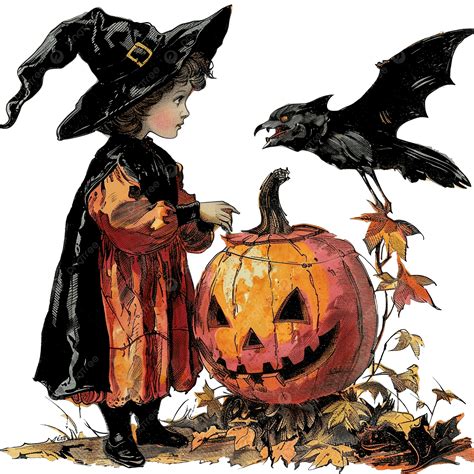 Vintage Halloween Clip Art 1300x1390