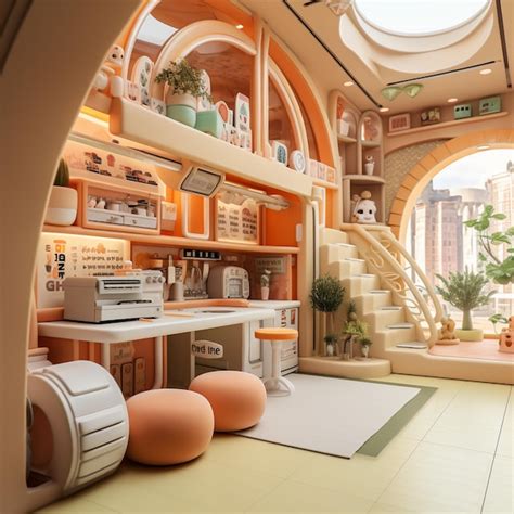 Premium Ai Image Interior Structure Of Minimalist Toy Candy Hut