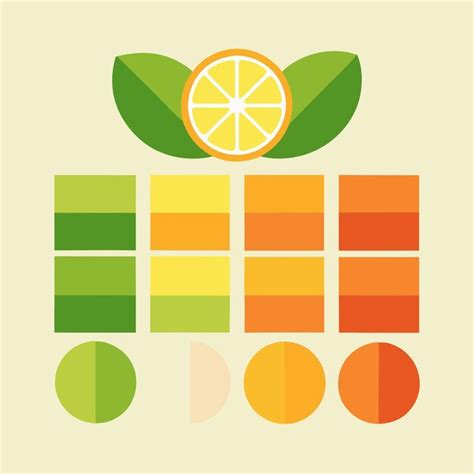 Citrus Gradients Color Palette Template Premium Ai Generated Vector