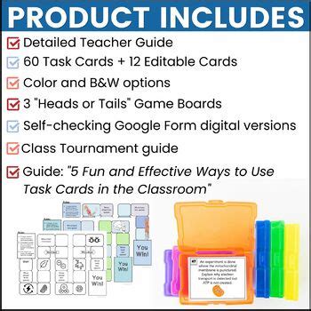 Metabolic Processes Task Cards Biology Review Activity SBI U Gr Biology