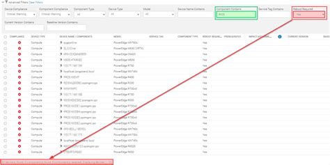 Openmanage Enterprise 43x Firmware Compliance Reboot Required Filter Causing Inconsistent