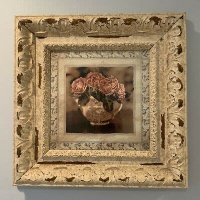 Ebay Visser Enterprises Rose Print In Carved Wood Frame 19 12 Code