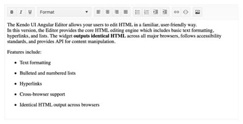Angular Rich Text Editor Component Kendo Ui For Angular