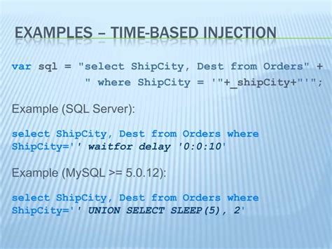 Time Based Blind Sql Injection Ppt