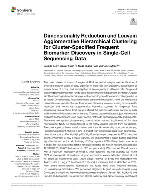 Pdf Dimensionality Reduction And Louvain Agglomerative Hierarchical