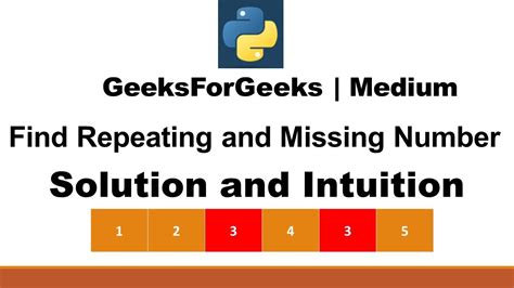 Find Missing And Repeating Number Gfg Medium Optimal Solution