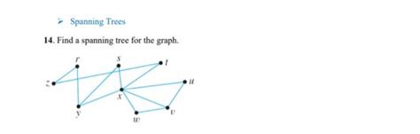 Solved Spanning Trees 14 Find A Spanning Tree For The Chegg Com