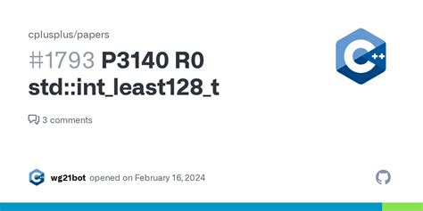 p3140 r0 std int least128 t · issue 1793 · cplusplus papers · github