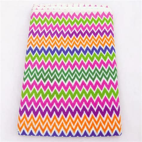 Premium Quality Zig Zag Block Printed Multi Color Fabric Indian Cotton Handmade Dress Making