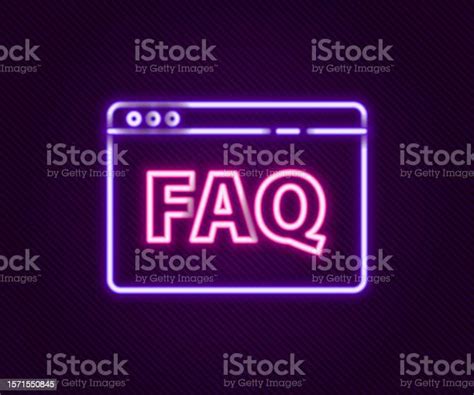 빛나는 네온 라인 브라우저 Faq 아이콘은 검은 배경에 분리되어 있습니다 인터넷 통신 프로토콜입니다 다채로운 개요 개념입니다 벡터 0명에 대한 스톡 벡터 아트 및 기타