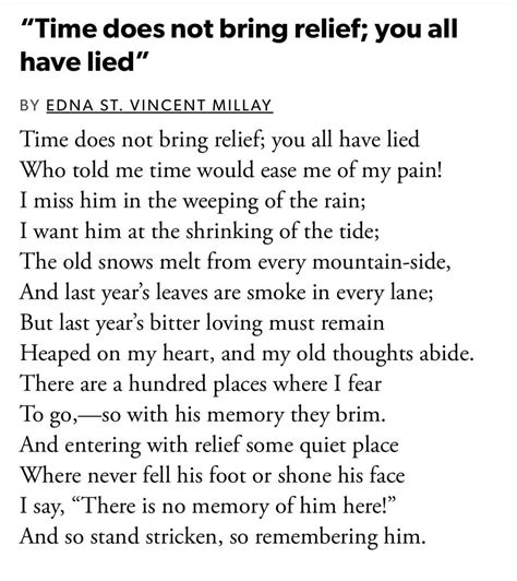 [poem] time does not bring relief you all have lied edna st vincent