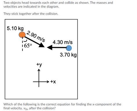 Solved Two Objects Head Towards Each Other And Collide As