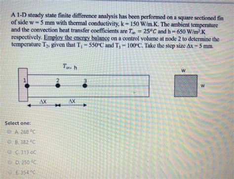 Solved A 1 D Steady State Finite Difference Analysis Has
