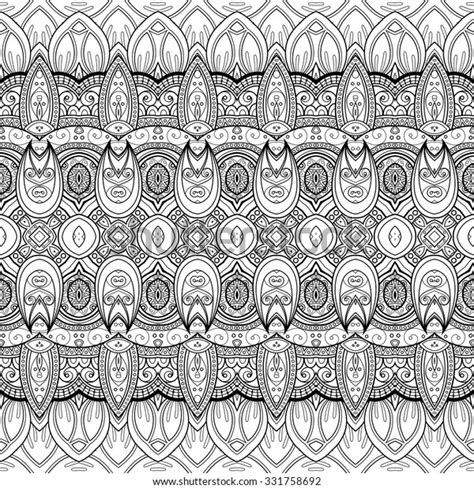Vector Seamless Monochrome Ornate Pattern Hand Stock Vector Royalty Free 331758692 Shutterstock