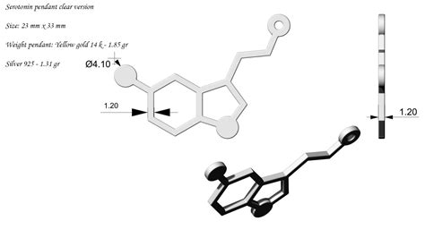 Serotonin Molecules Pendant 3d Model 3d Printable Cgtrader